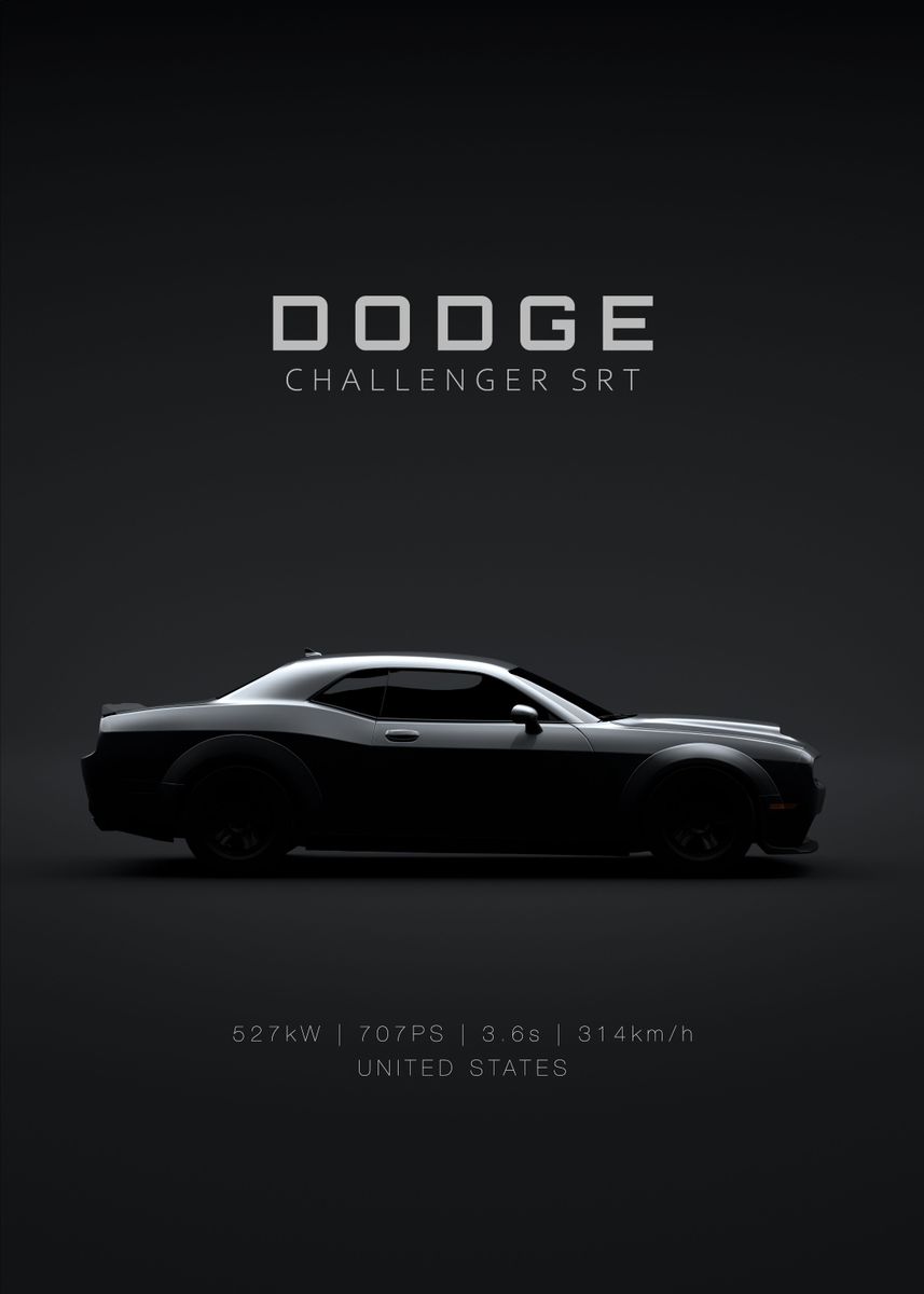 '2018 Dodge Challenger SRT' Poster, picture, metal print, paint by 21 ...