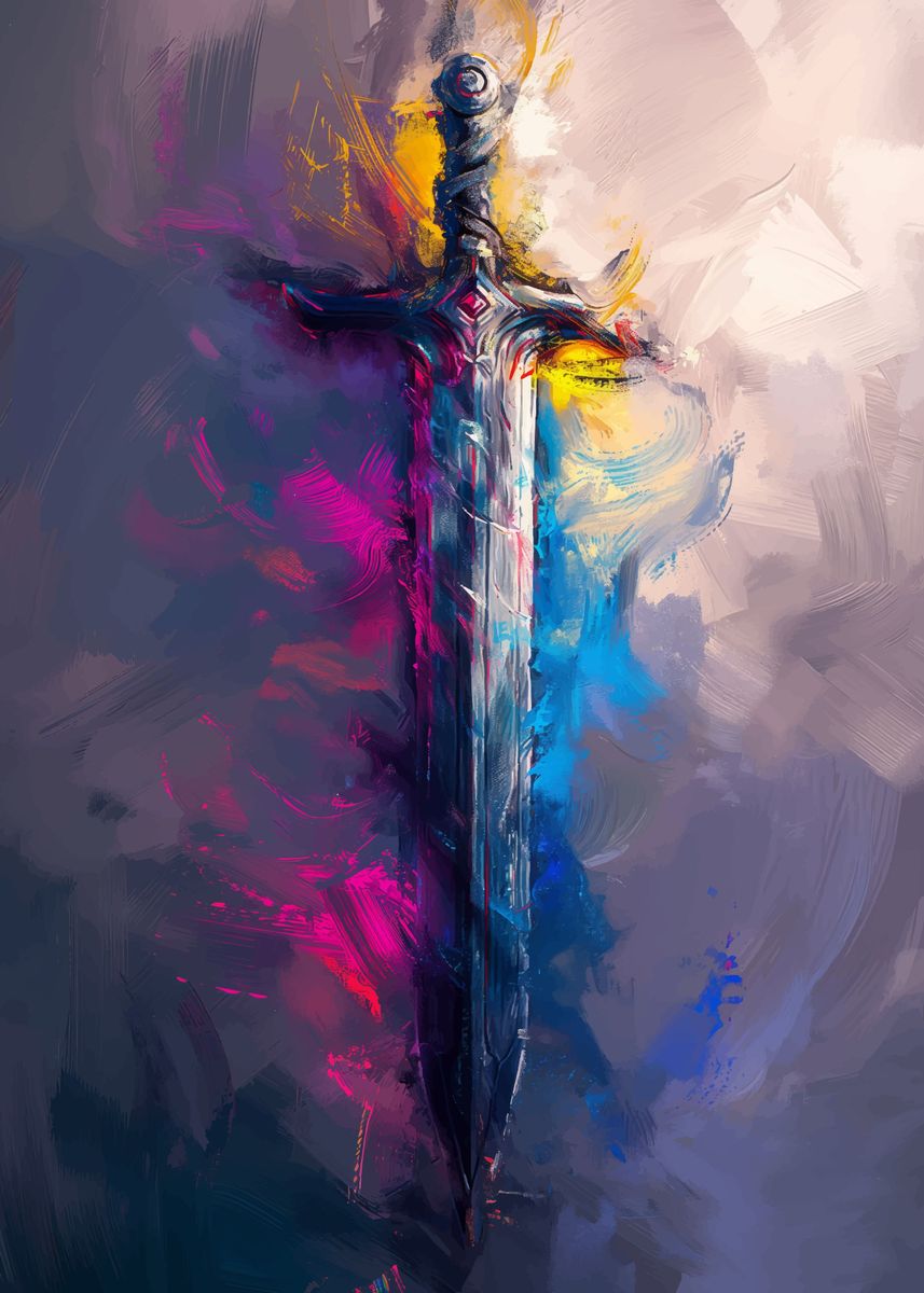 'Abstract Sword ' Poster, picture, metal print, paint by Space Art ...