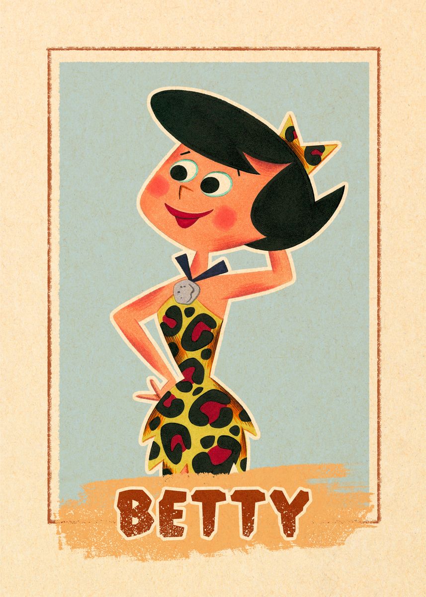 'Betty Rubble' Poster, picture, metal print, paint by Hanna Barbera ...