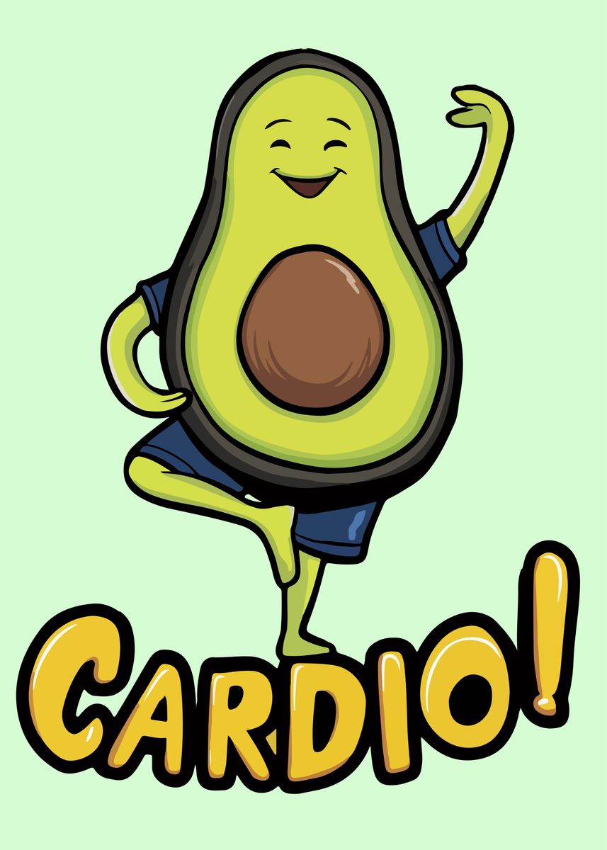 'Avocado Cardio ' Poster, picture, metal print, paint by thoif mandala ...