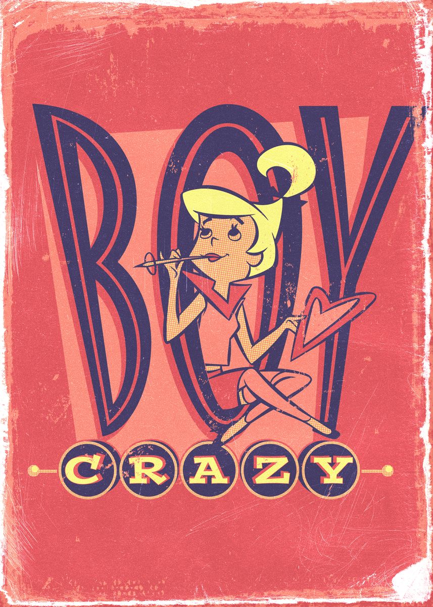 'Boy Crazy' Poster, picture, metal print, paint by Hanna Barbera | Displate