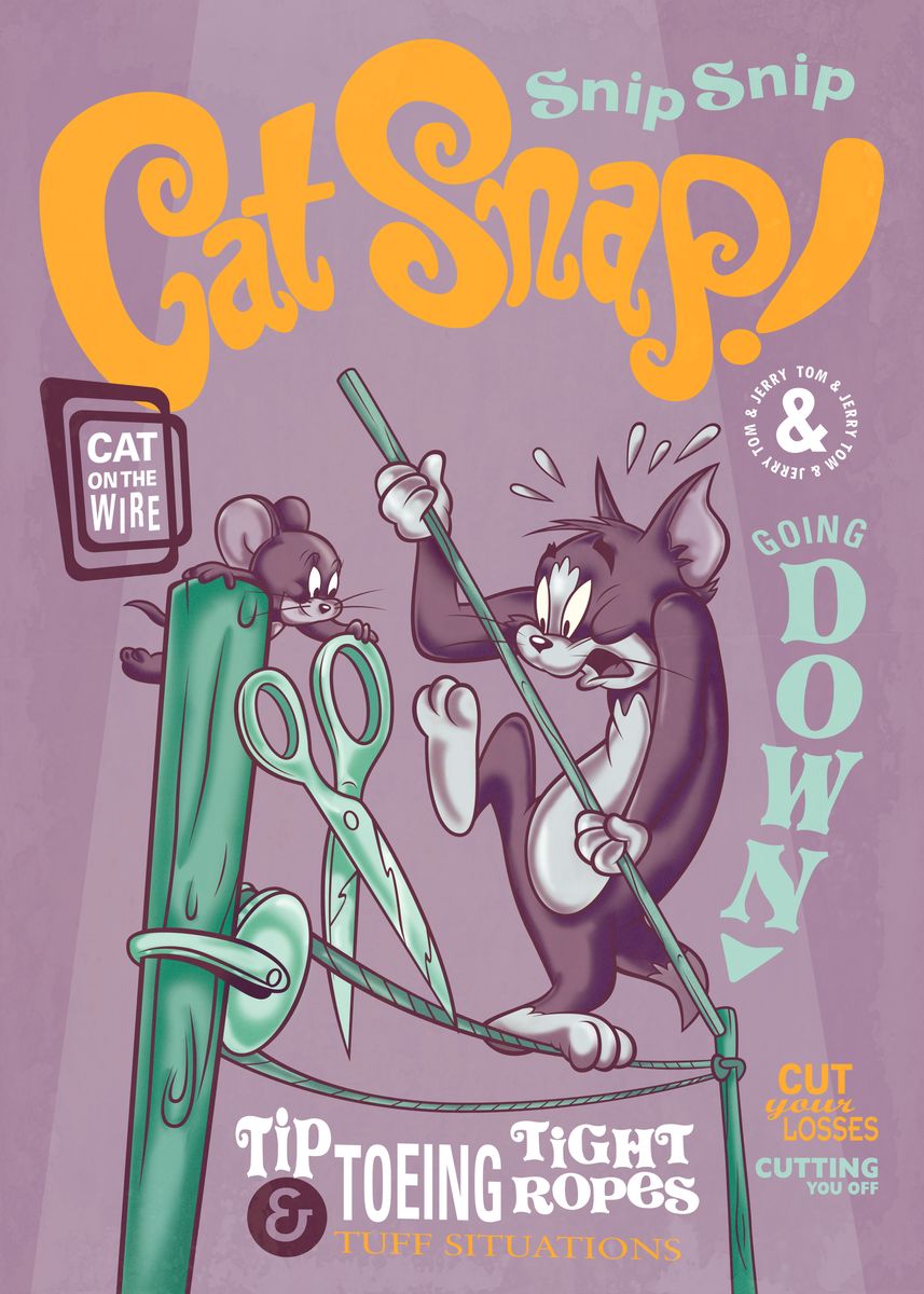 'Cat Snap!' Poster, picture, metal print, paint by Hanna Barbera | Displate