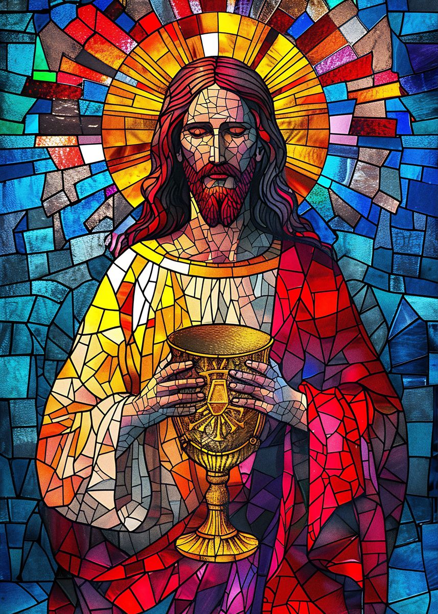 'mosaic jesus 2' Poster, picture, metal print, paint by almost seven ...