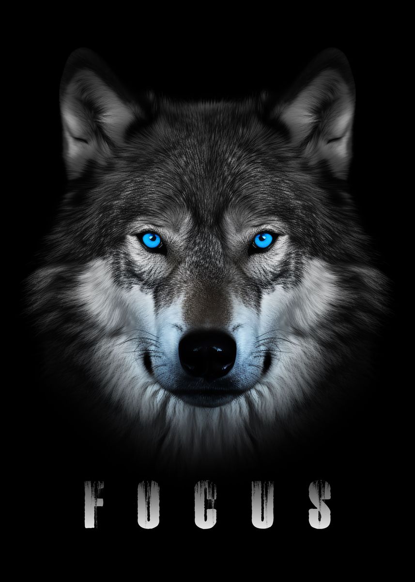 'Wolf Focus' Poster, picture, metal print, paint by Best Arts | Displate