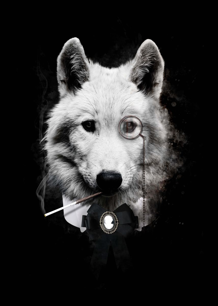 'Classy Wolf' Poster, picture, metal print, paint by Wouter Rikken ...
