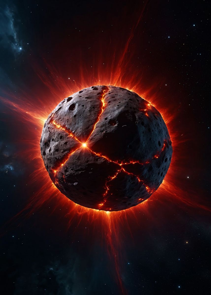 'Asteroid Infernal Impact' Poster, picture, metal print, paint by ...