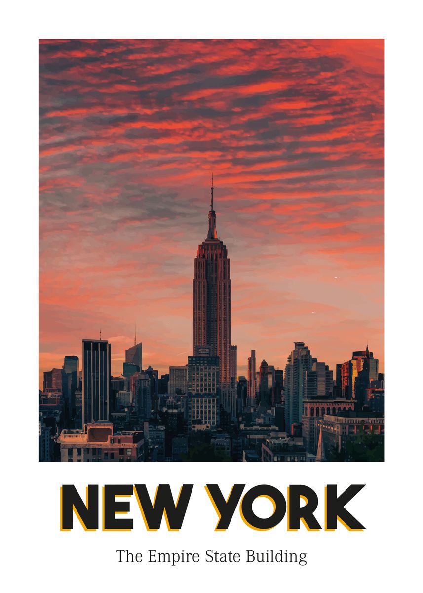 'The empire state building' Poster, picture, metal print, paint by ...