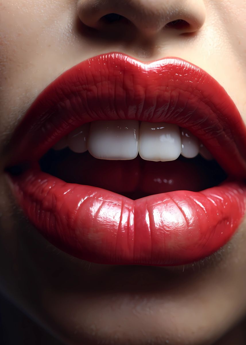 'Lips' Poster, picture, metal print, paint by Oleksandr Kovalov | Displate