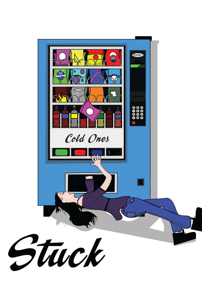 'Stuck in a Vending Machine' Poster, picture, metal print, paint by ...