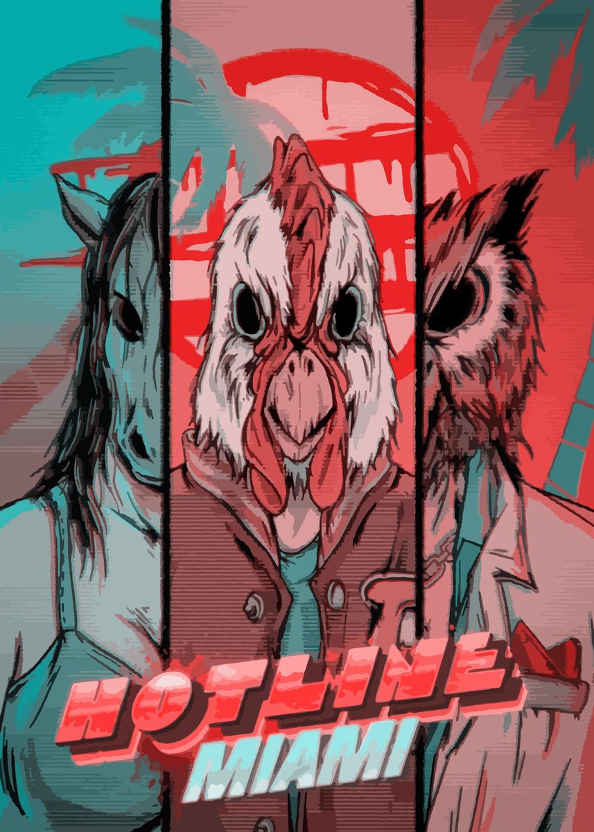 'Hotline Miami' Poster, picture, metal print, paint by albran karan ...