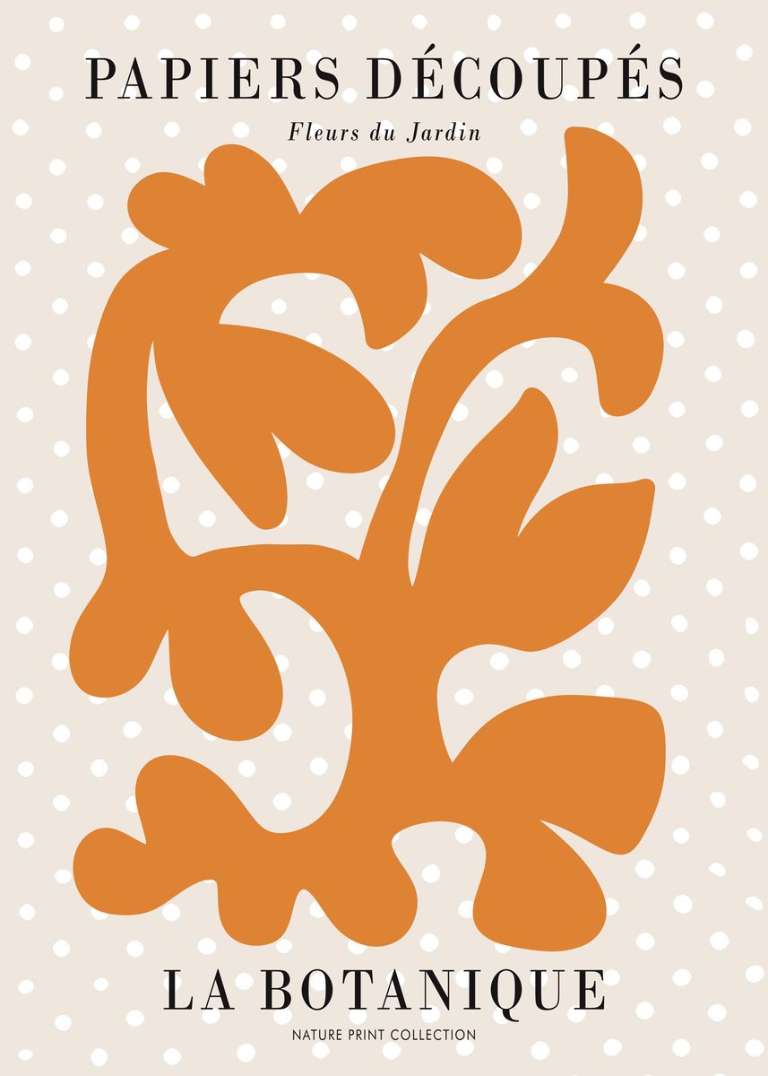 'La Botanique Orange Leaf' Poster, picture, metal print, paint by ...