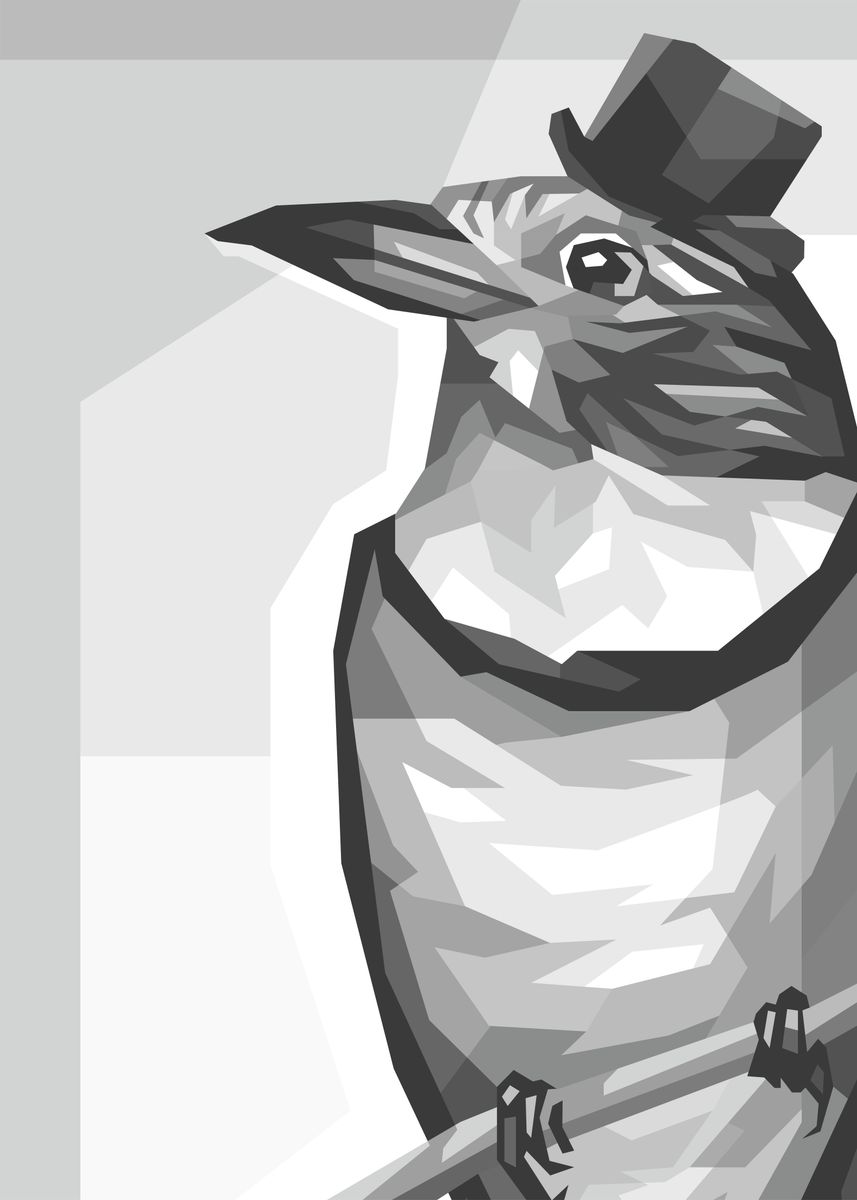 'Parrot Grayscale' Poster, picture, metal print, paint by Rizky Dwi ...