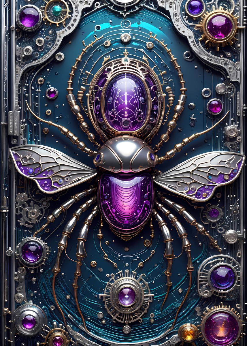 'Galactic Beetle Chronicles' Poster, picture, metal print, paint by ...