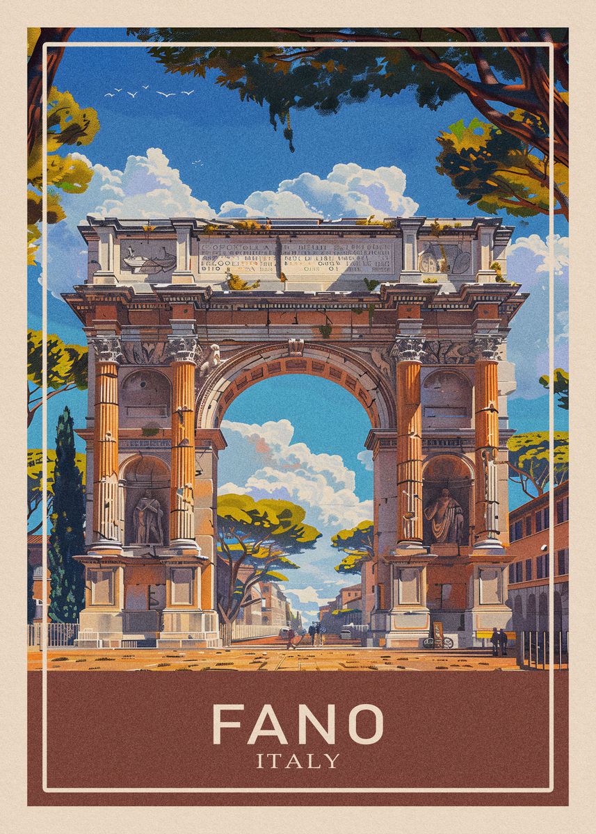'Fano Italy' Poster, picture, metal print, paint by Travel Studio ...
