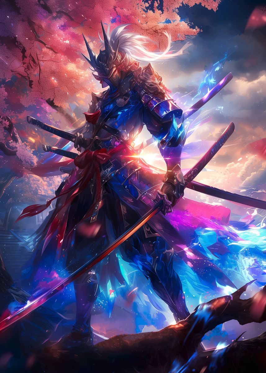 'Galaxy Samurai' Poster, picture, metal print, paint by ...