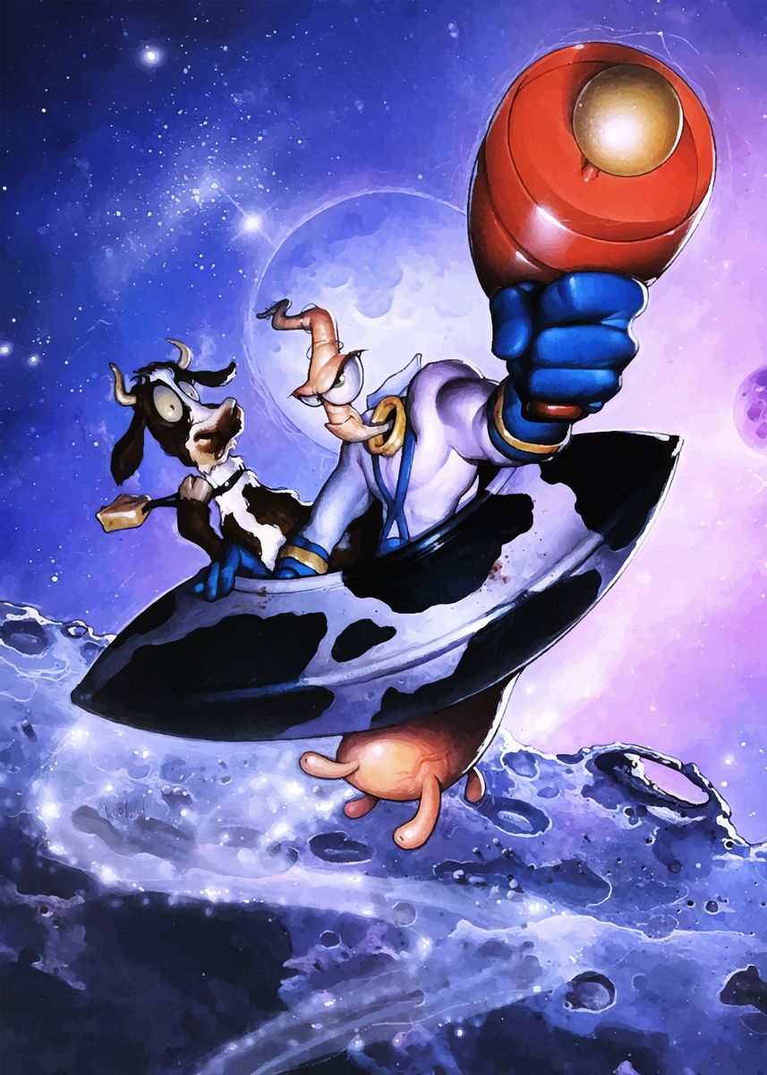 'earthworm jim' Poster, picture, metal print, paint by jujutsu kaisen ...