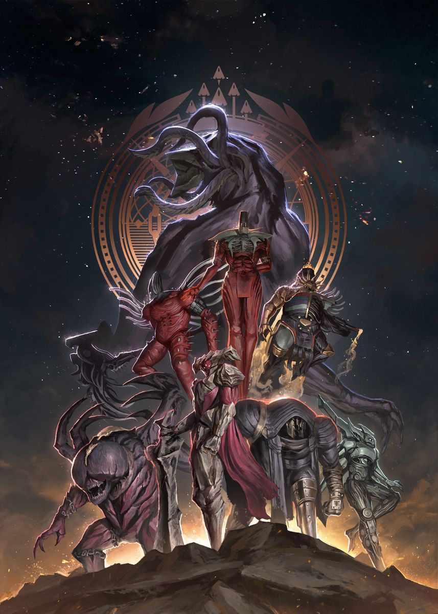 'Raid Bosses Pantheon' Poster, picture, metal print, paint by Destiny ...
