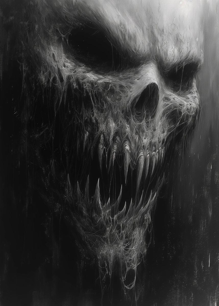 'Shadow Demon Face' Poster, picture, metal print, paint by ...