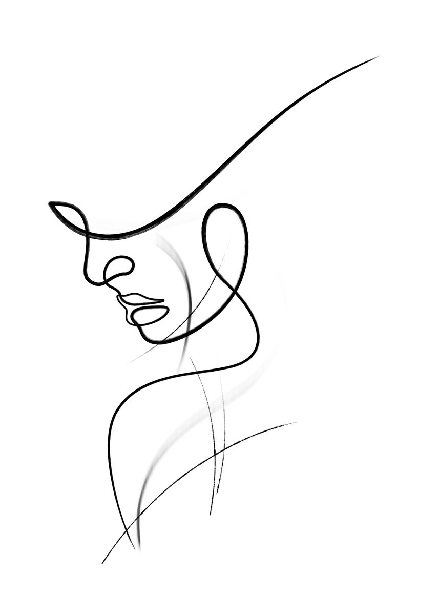 'Sexy Woman Line Art' Poster, picture, metal print, paint by ...