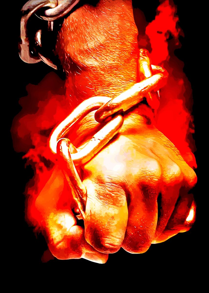 'Fire Hand' Poster, picture, metal print, paint by supergaff | Displate