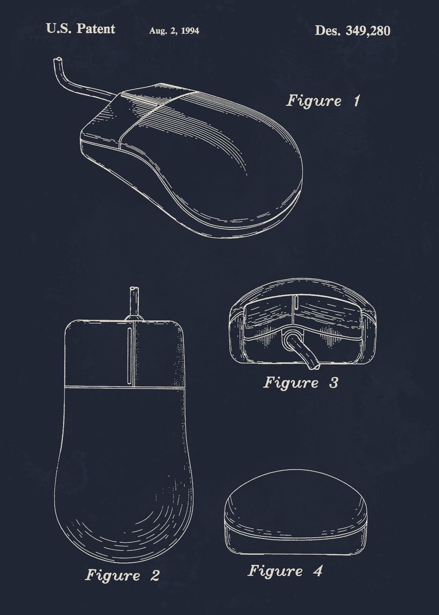 'Computer Mouse 1994' Poster, picture, metal print, paint by ...