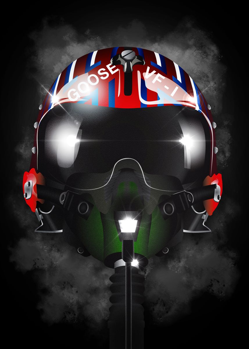 'Goose Helmet' Poster, picture, metal print, paint by Top Gun | Displate