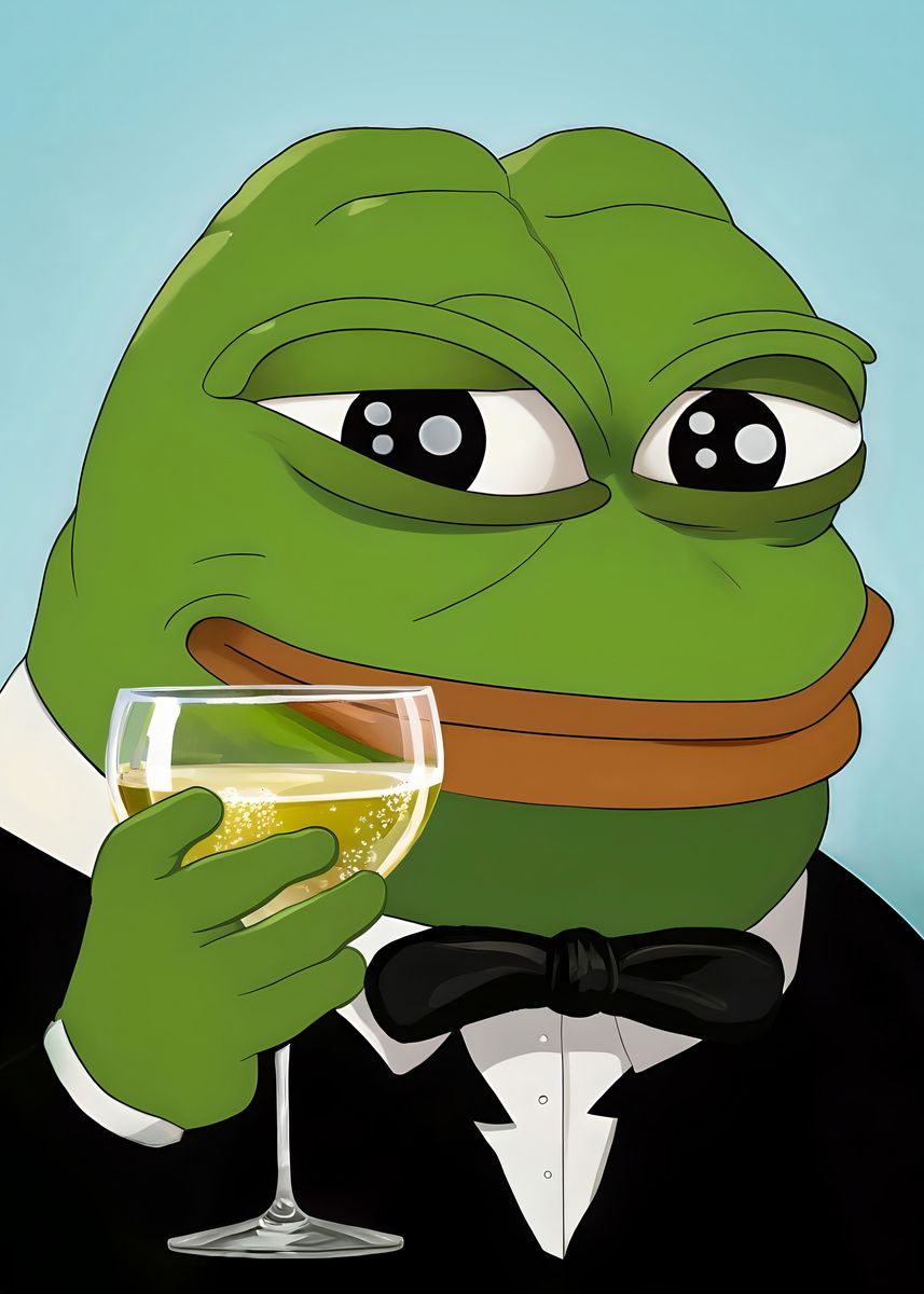 'Pepe Frog Cheers Meme Art' Poster, picture, metal print, paint by ...