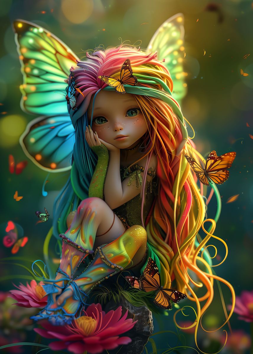 'Butterfly Fairy' Poster, picture, metal print, paint by Graphics GC ...
