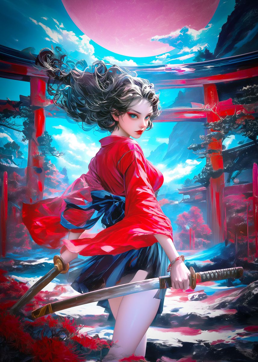 'Beautiful Samurai Girl' Poster, picture, metal print, paint by Reubenz ...