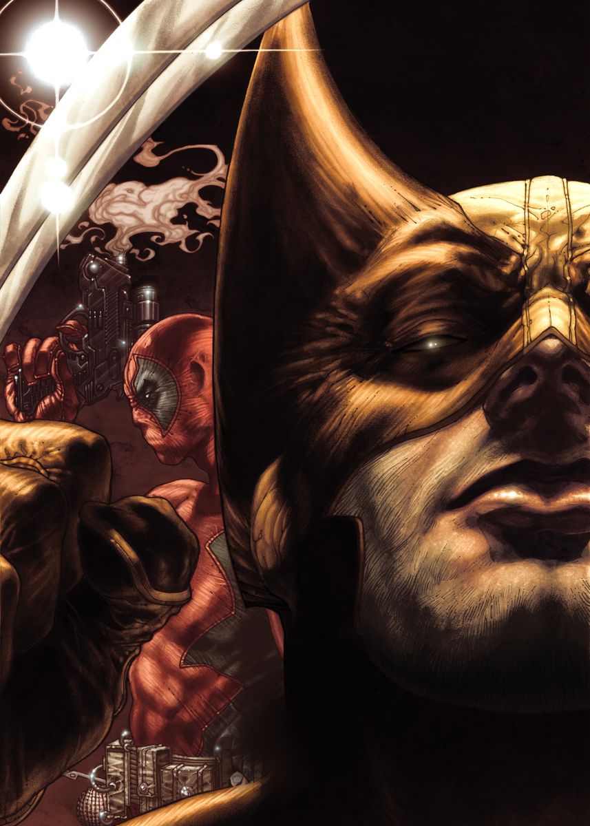 'Wolverine Deadpool Serious' Poster, picture, metal print, paint by ...