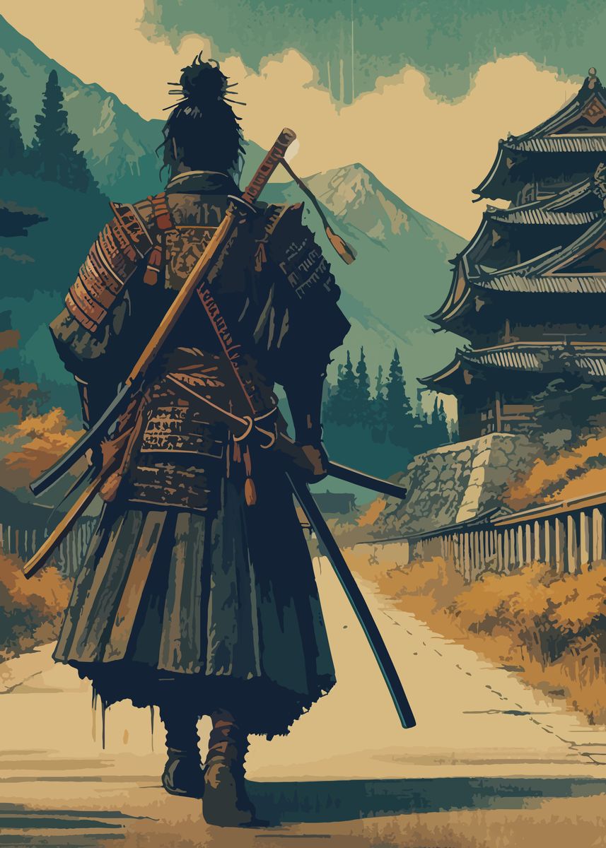 'Miyamoto Musashi Vagabond' Poster, picture, metal print, paint by R E ...