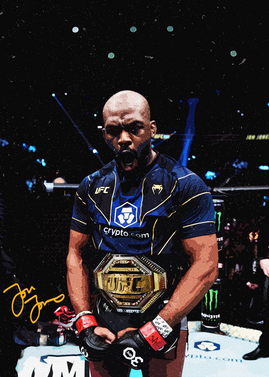 'Jon Jones ' Poster, picture, metal print, paint by Daisy Donna | Displate