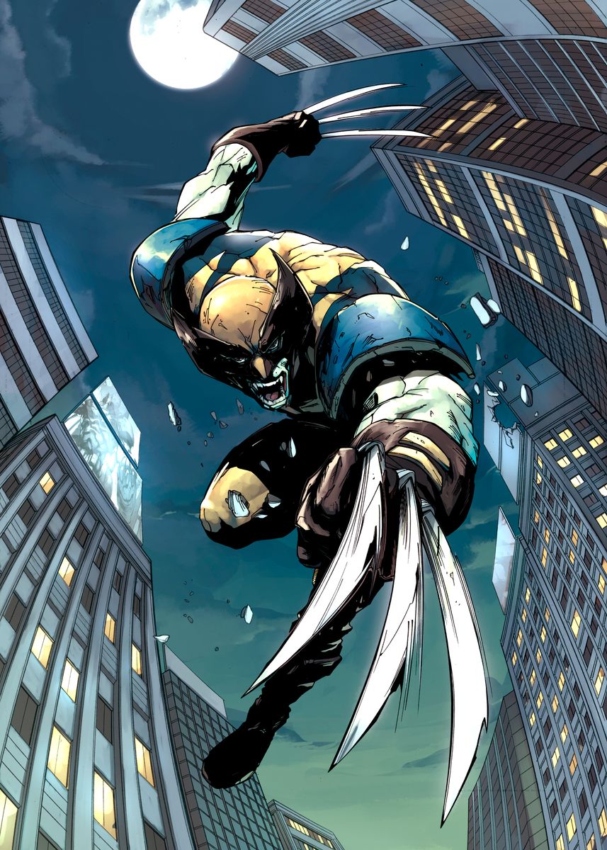 'Wolverine Night Cityscape' Poster, picture, metal print, paint by ...