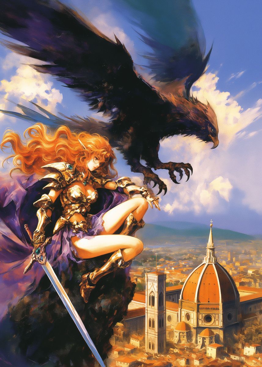 'Eagle Demon Elf' Poster, picture, metal print, paint by Fleur de Lys ...