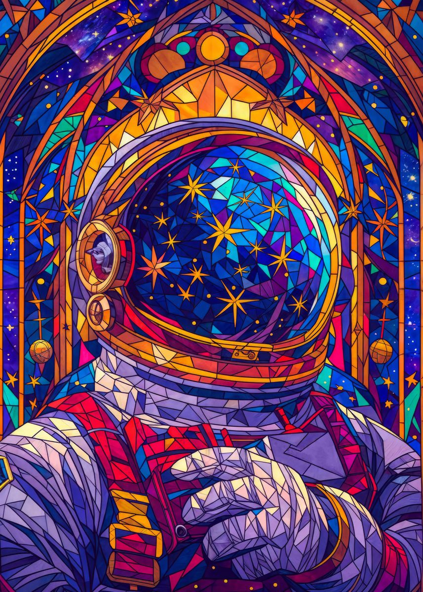 'Cosmic Voyager' Poster, picture, metal print, paint by Vizio | Displate