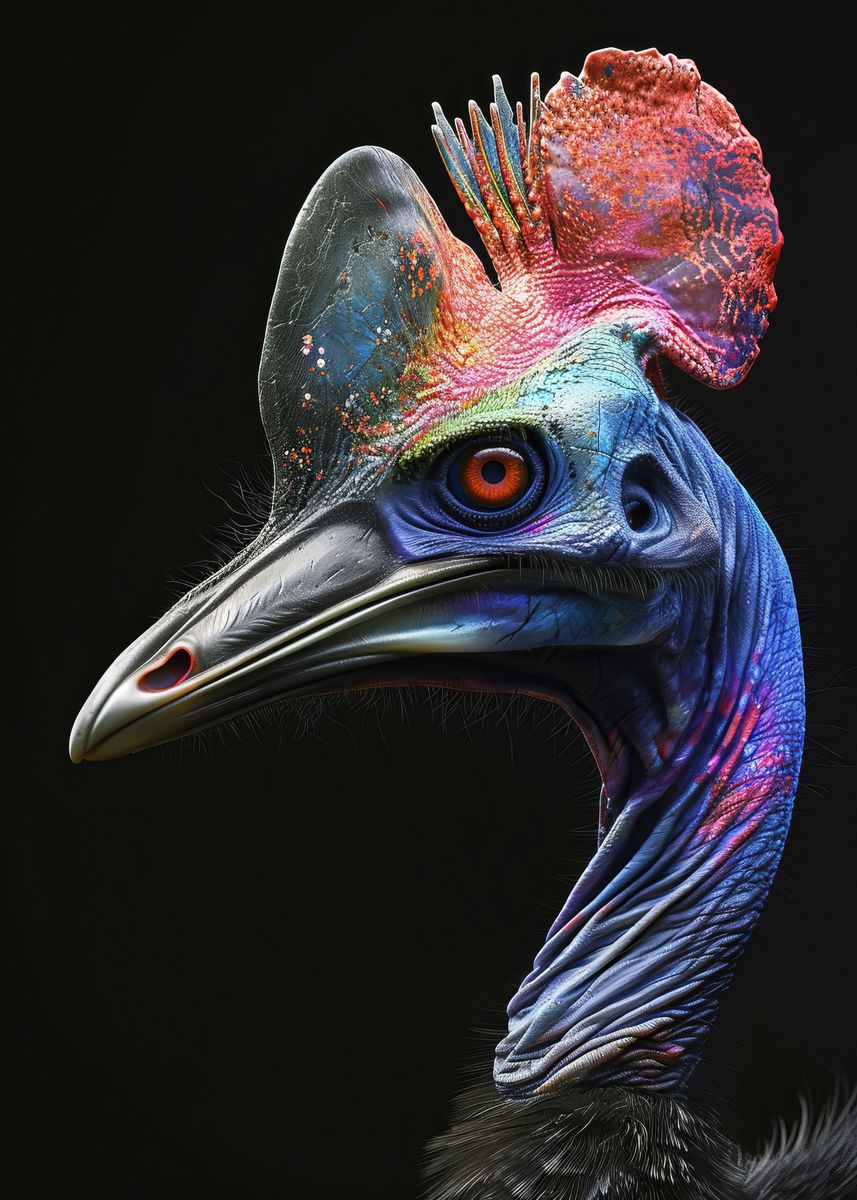 'Cassowary' Poster, picture, metal print, paint by Henning Seiffert ...