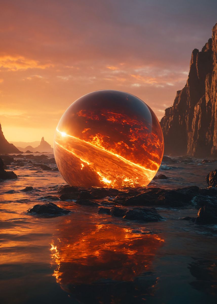 'FlameCore' Poster, picture, metal print, paint by Dylan Esteves | Displate