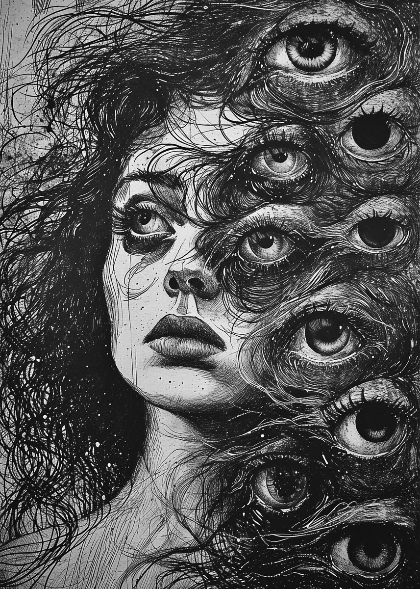 'Eyes ' Poster, picture, metal print, paint by Anass Benktitou | Displate