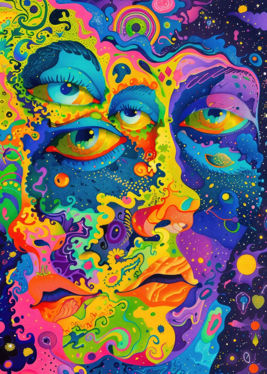 'Abstract Psychedelic Art 3' Poster, picture, metal print, paint by ...