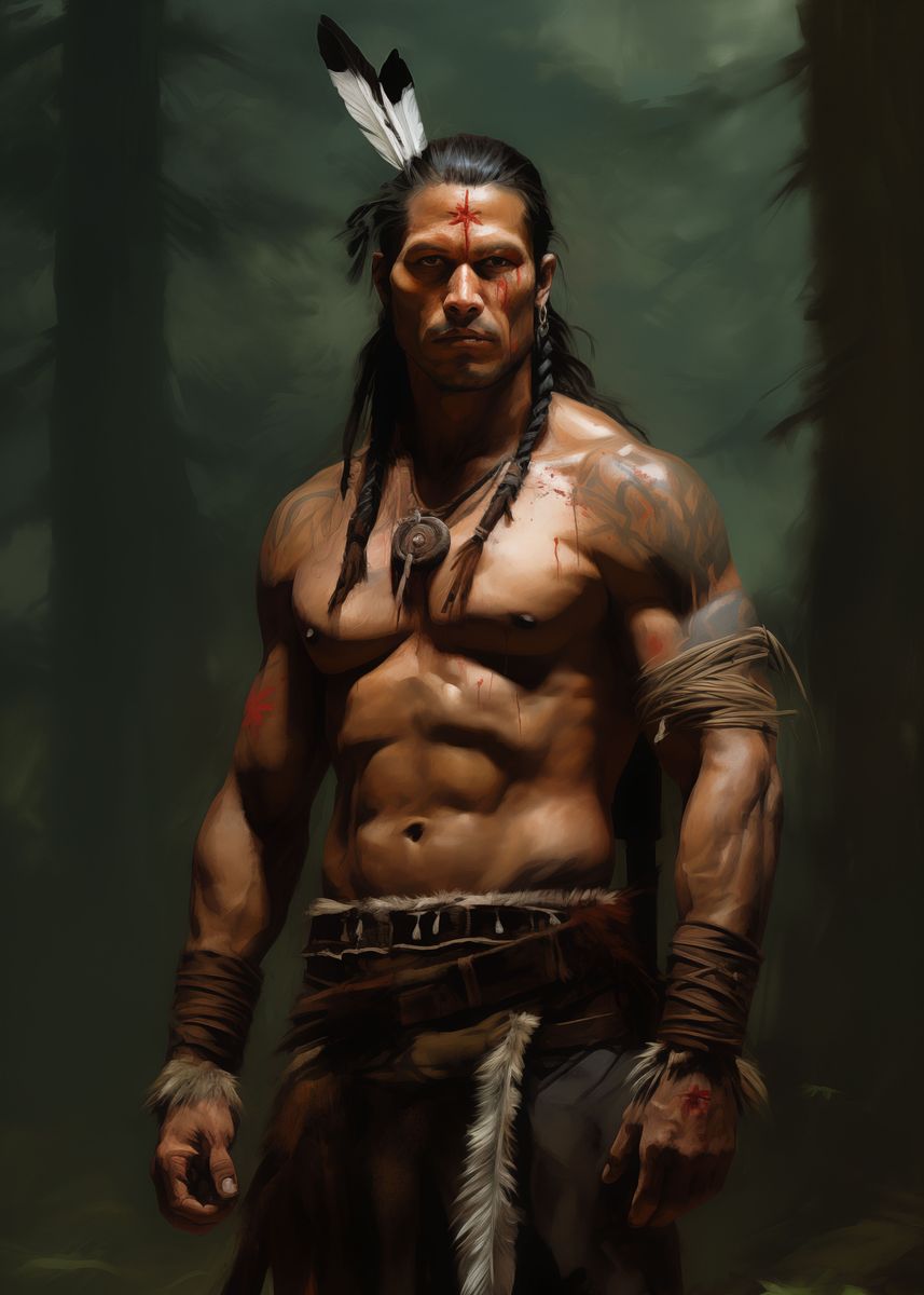 'Mohawk warrior' Poster, picture, metal print, paint by PetsArt Design ...