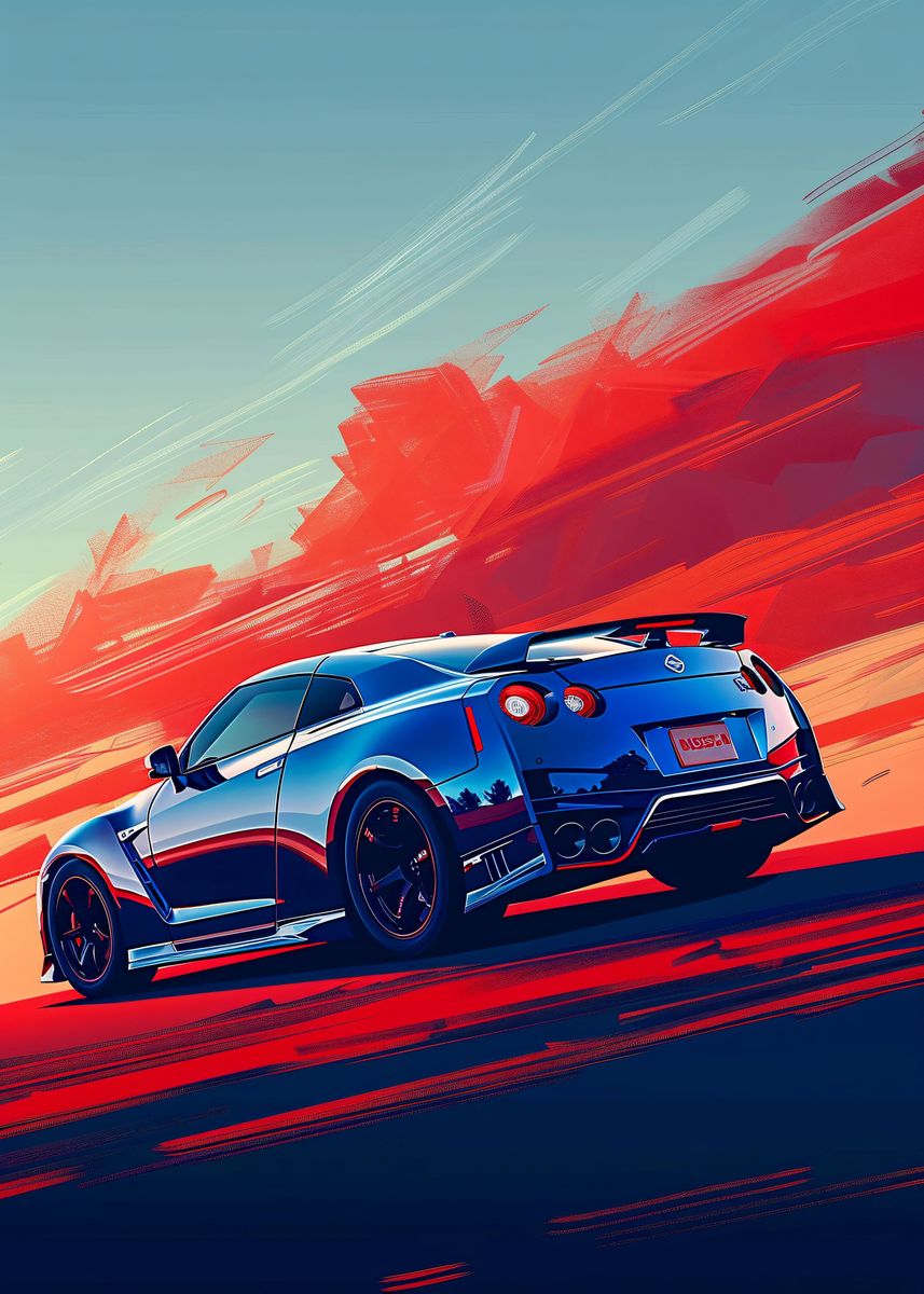 'Nissan GTR Color Splash' Poster, picture, metal print, paint by Angel ...