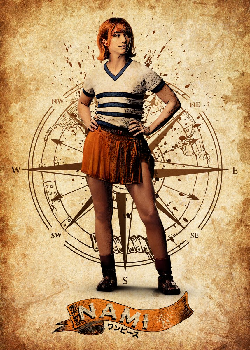 'Nami Retro' Poster, picture, metal print, paint by One Piece Live ...