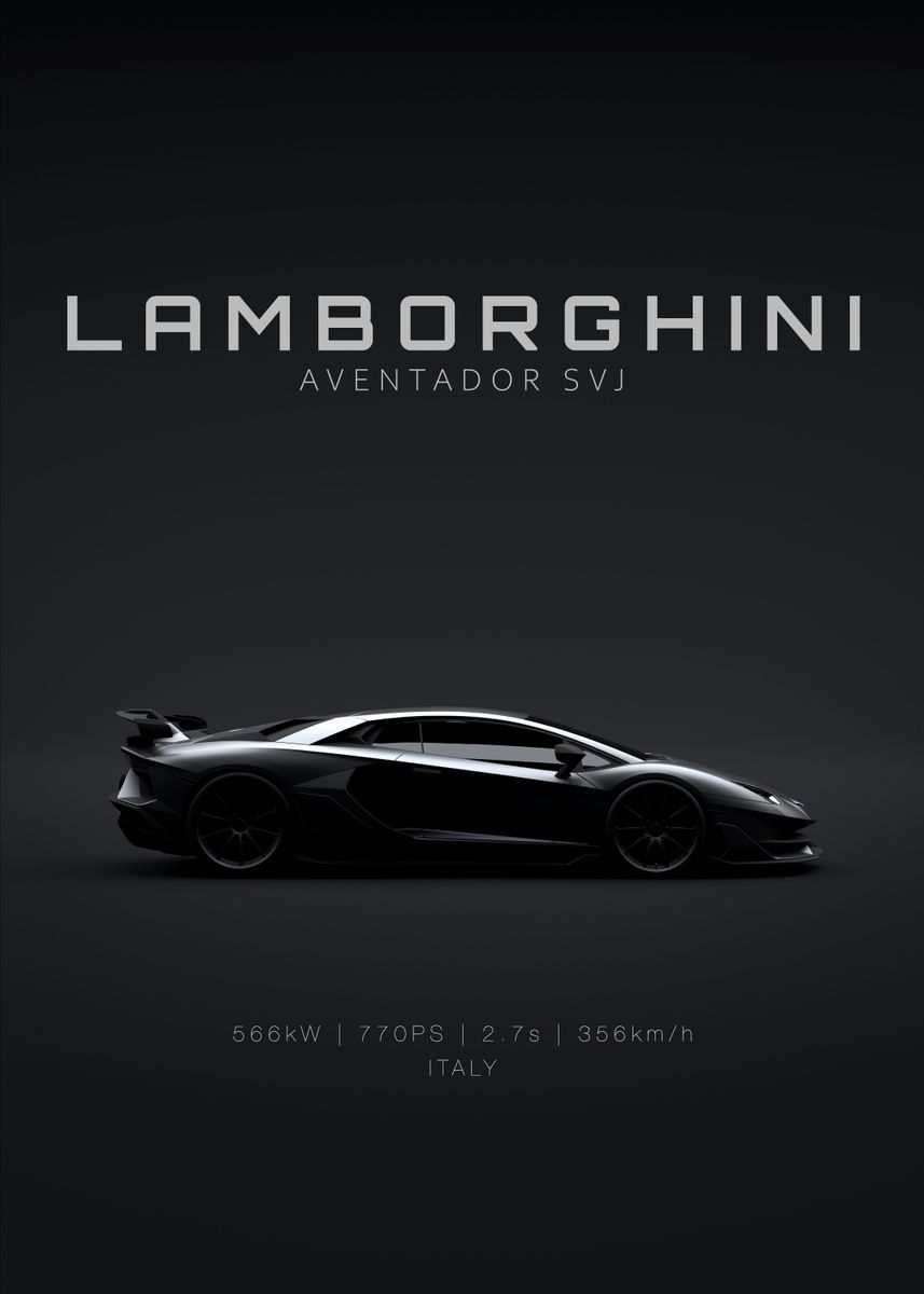 'Lamborghini Aventador SVJ ' Poster, picture, metal print, paint by 21 ...