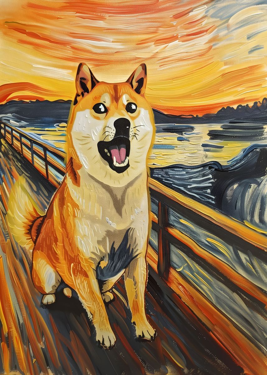 'Doge Meme' Poster, picture, metal print, paint by Toko Diwan | Displate