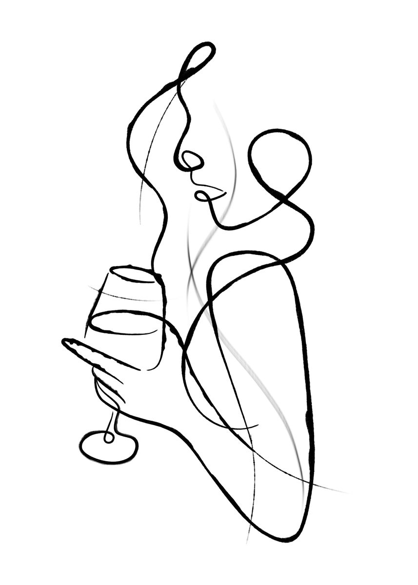 'Sexy Woman Line Art' Poster, picture, metal print, paint by ...