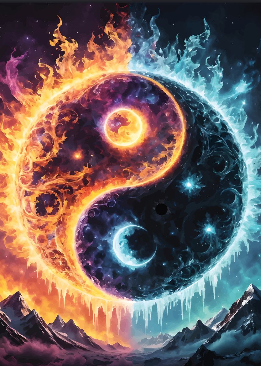 'Fantasy Yin and Yang ' Poster, picture, metal print, paint by Kim ...