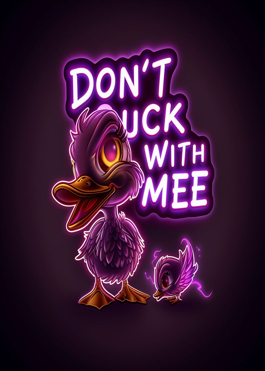 'Dont Duck With Me' Poster, picture, metal print, paint by Muhammad Rezeki | Displate