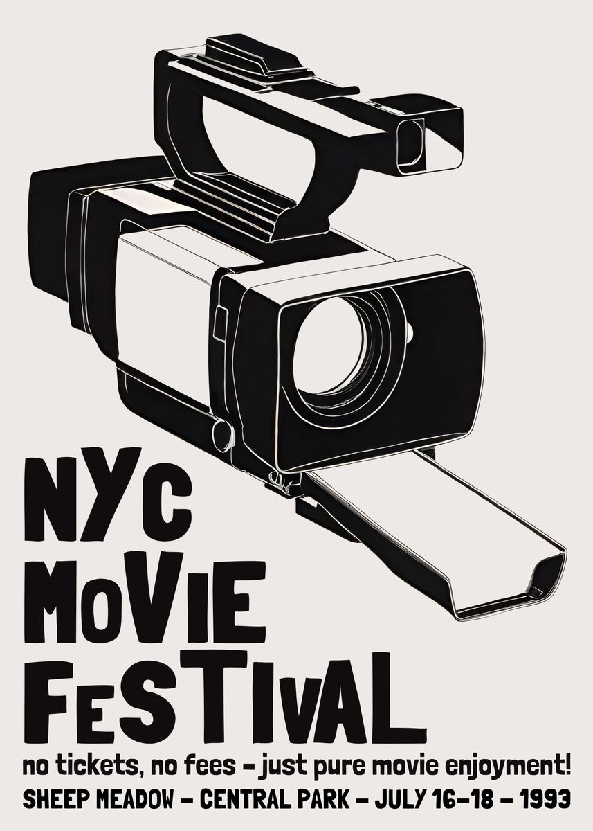 '1993 NYC Film Fest Poster' Poster, picture, metal print, paint by BluePinkPanther | Displate