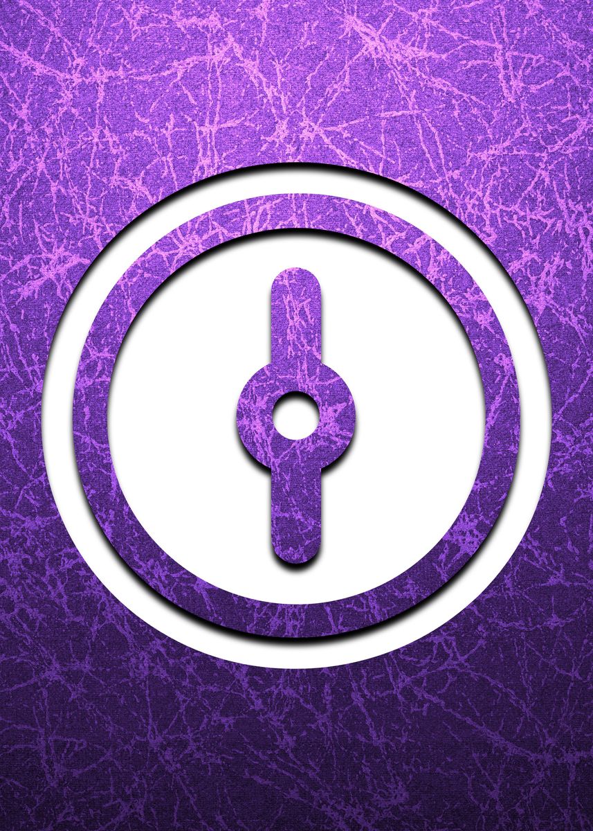 'Purple Power Button Gaming' Poster, picture, metal print, paint by ...