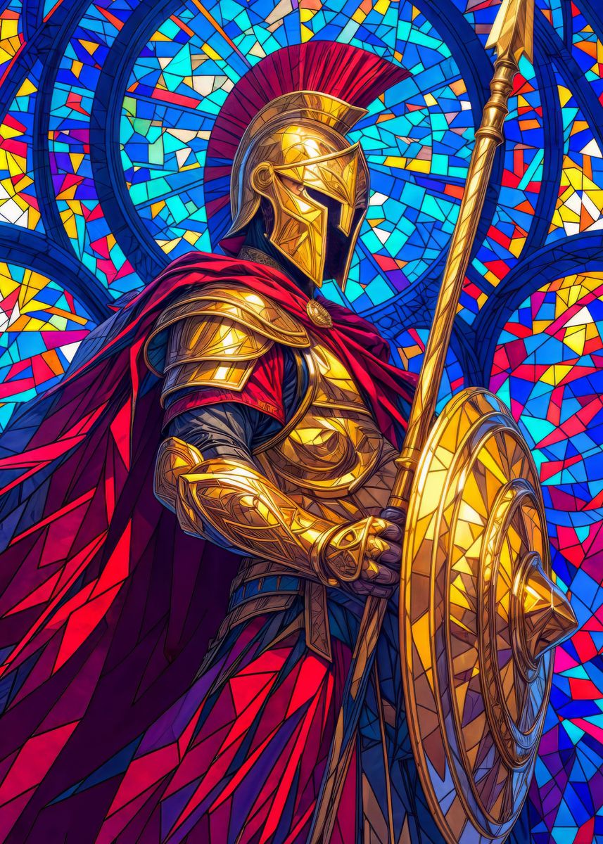 'Golden Spartan' Poster, picture, metal print, paint by Vizio | Displate